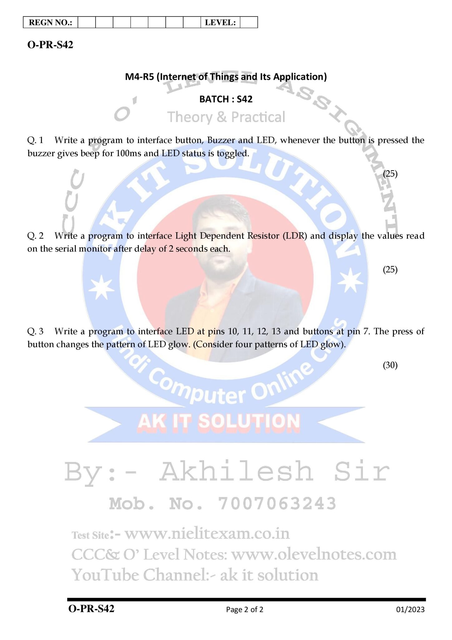 Practical Set 7 – O Level Notes